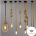 Rustic Double Rope Pendant Light | Jute & Hemp Chandelier | Farmhouse ...