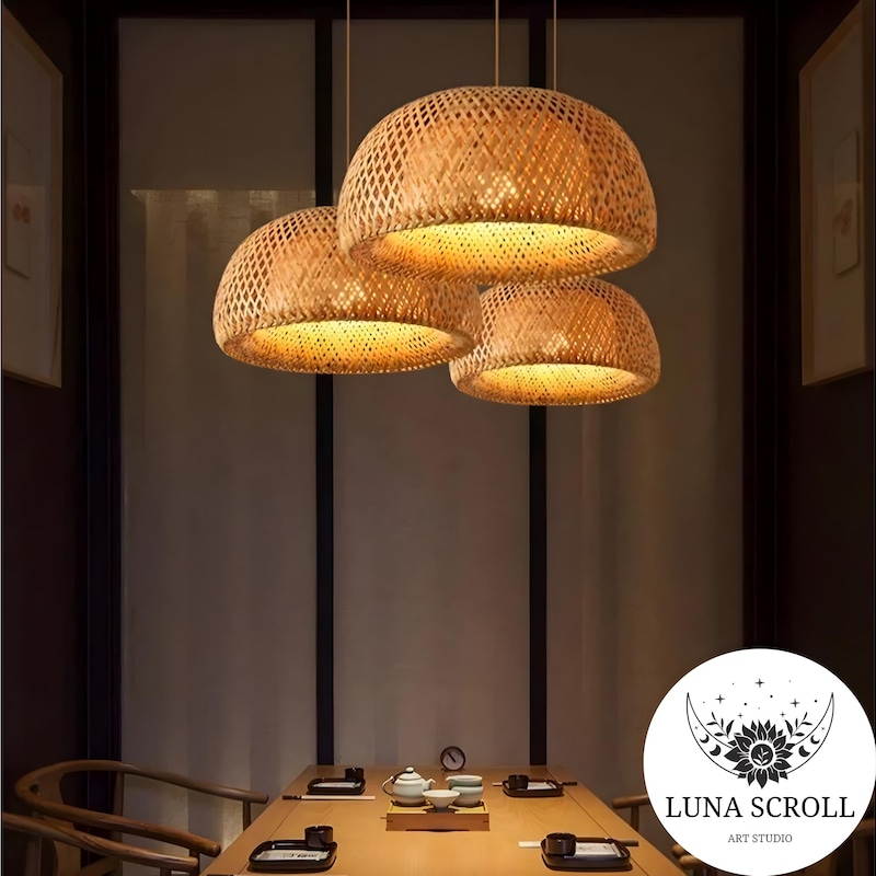 Bamboo Light Fixture - Etsy