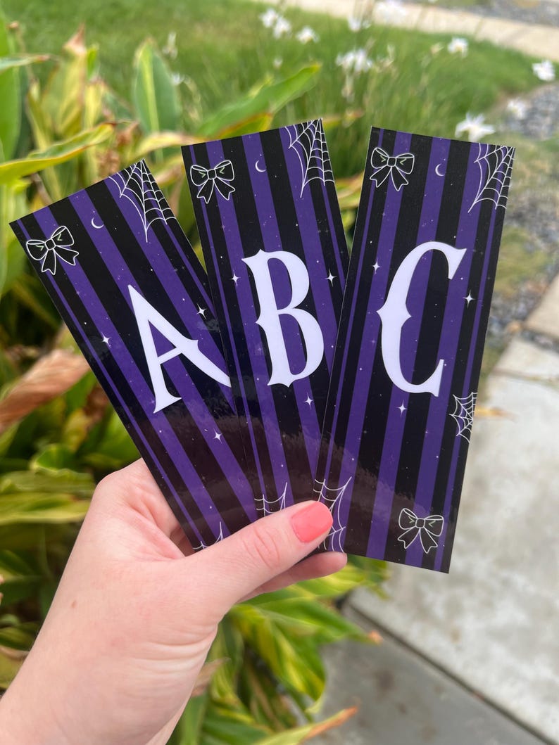 Custom Initial Wednesday Addams Inspired Bookmark – Personalized Gothic ...