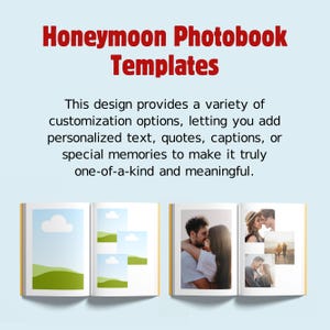 Honeymoon Photo Book Canva Template Bundle, Printed Luxury Honeymoon ...