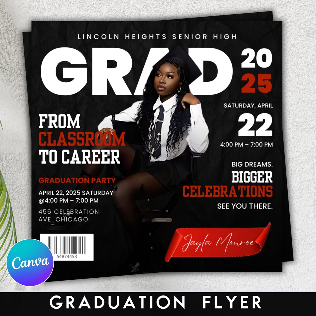 Graduation Invite Magazine Style, Graduate Flyer, Graduation Party ...