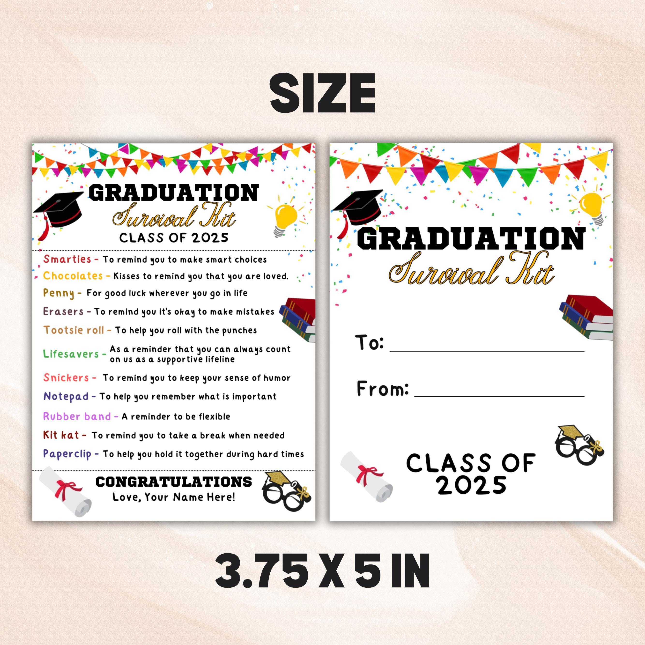 Editable Graduation Survival Kit, After Graduation Survival Kit ...