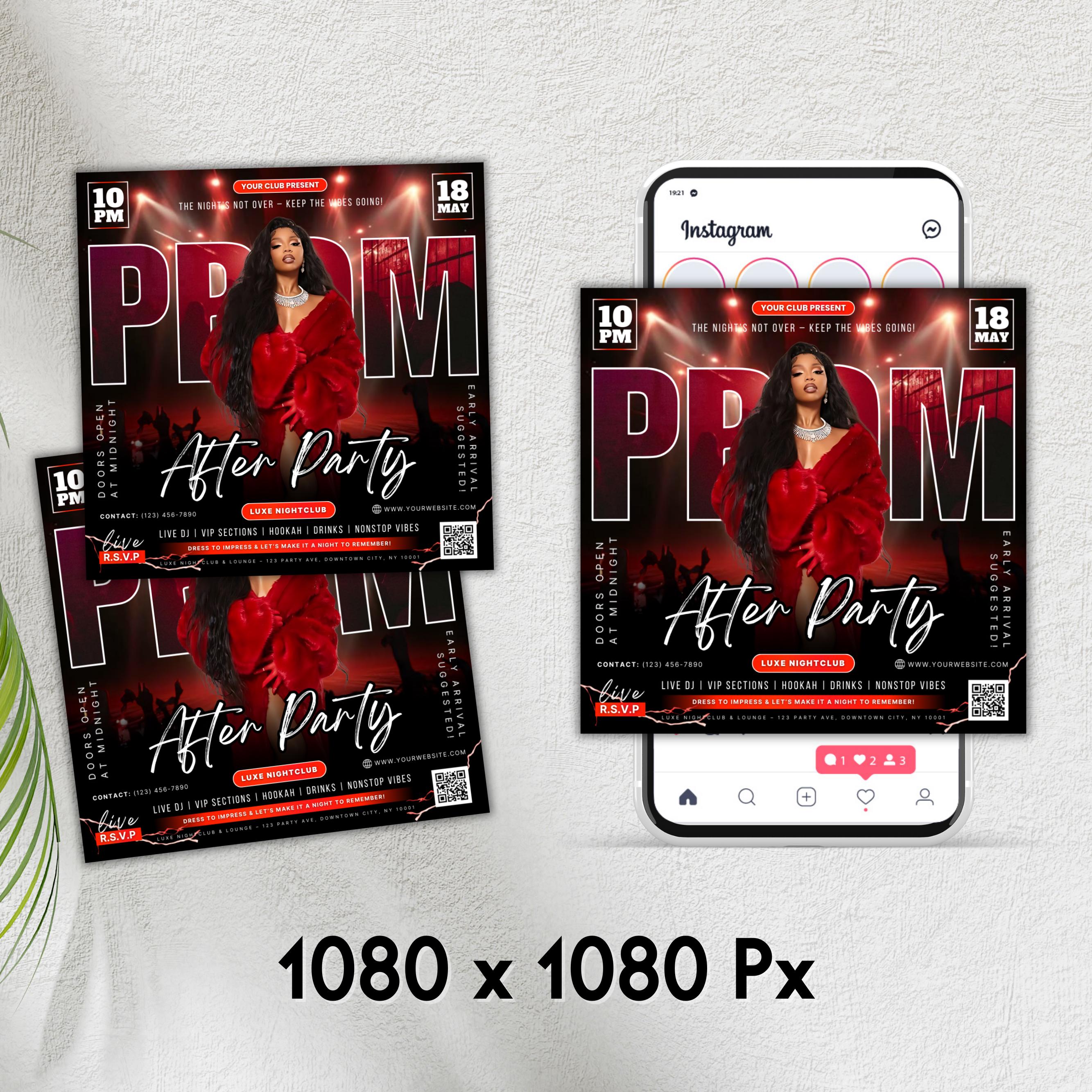 Prom After Party Flyer, College School After Party, Prom Season Flyer ...