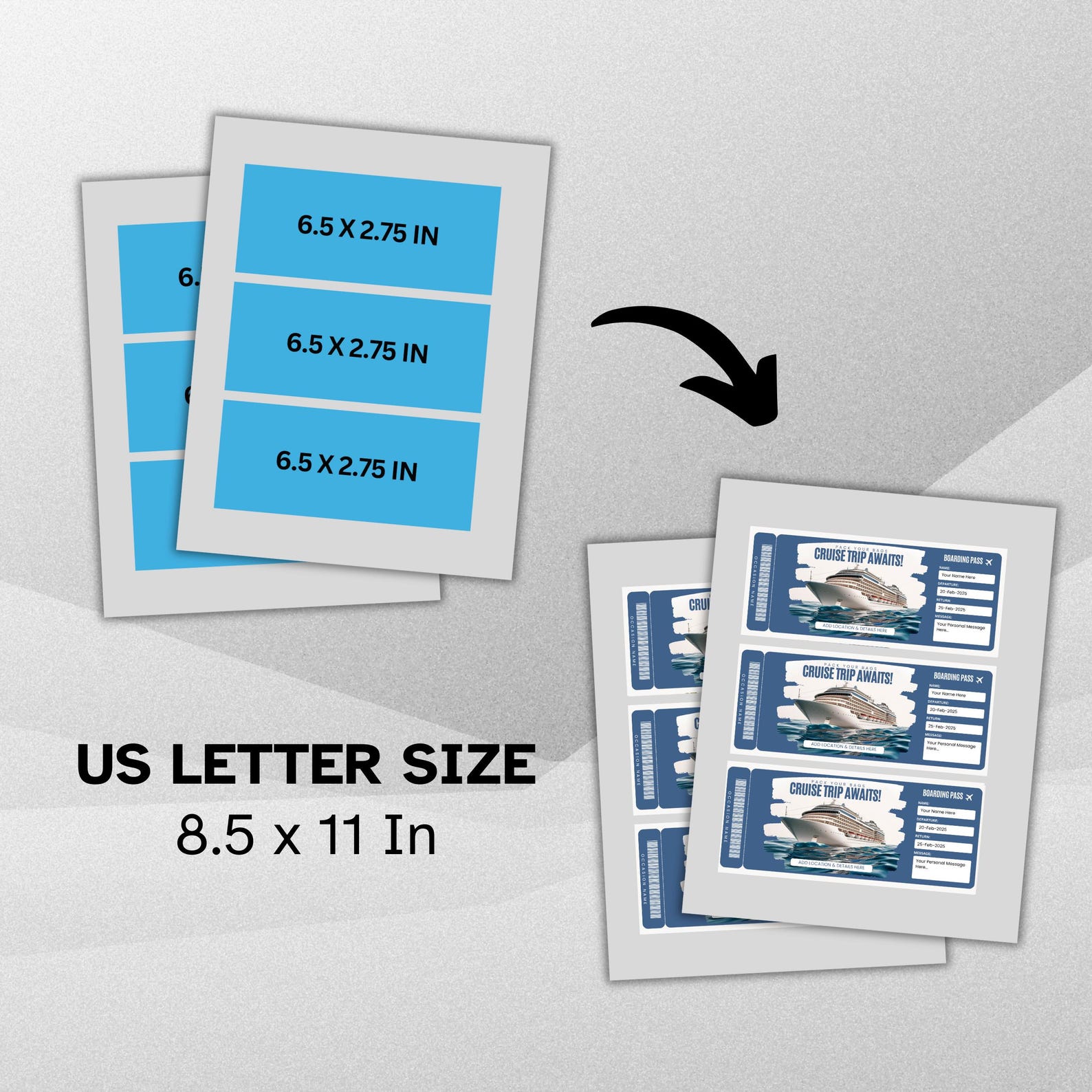 Boat Trip Ticket Template, Boat Trip Gift Voucher, Boat Tour Surprise ...