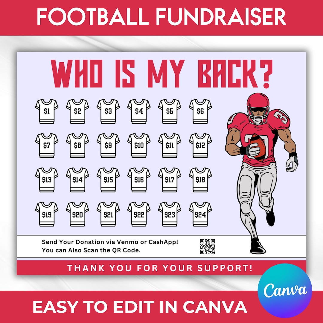 Editable Football Fundraiser Calendar, Calendar Fundraiser, Fundraiser ...