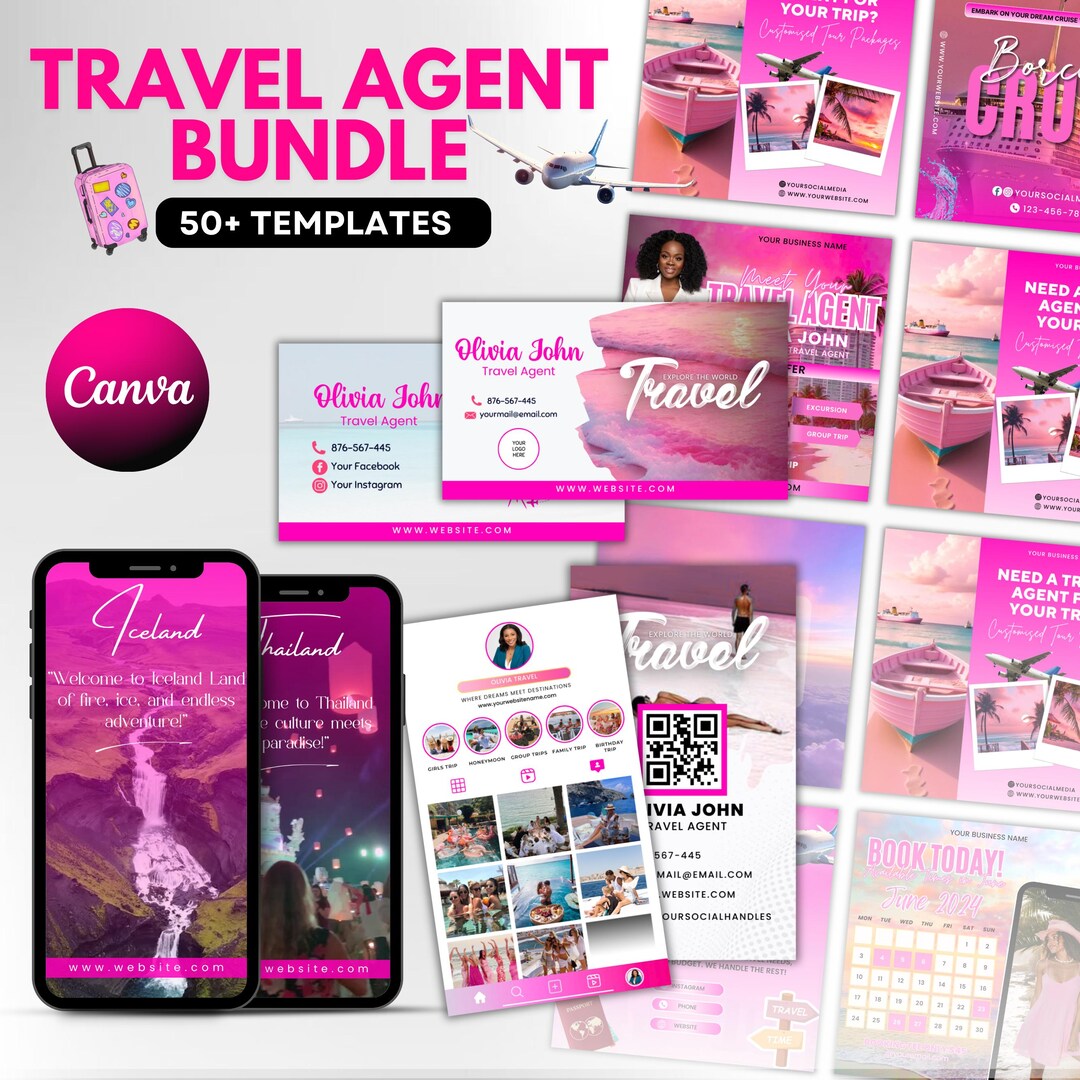 Travel Agent Social Medial Bundle, Travel Templates, Travel Instagram ...