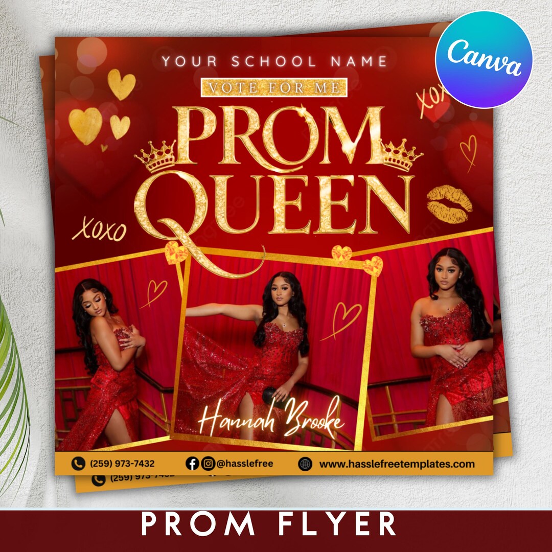 Vote Prom Queen Flyer, Prom Flyer,prom Queen Campaign Flyer,prom Queen ...