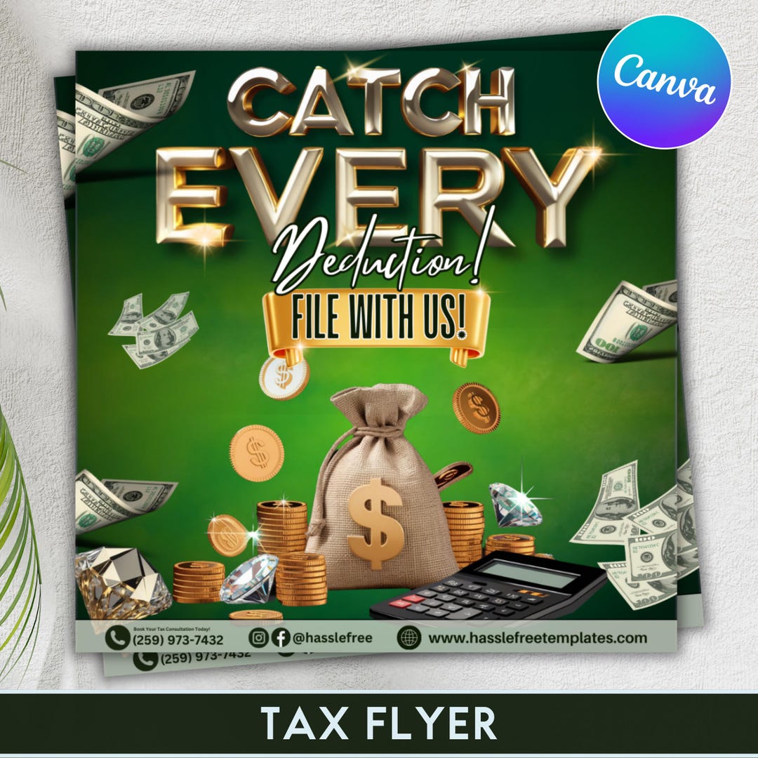 Tax Preparation Flyer, Tax Flyer, Tax Season, Tax Prep Season Flyer ...