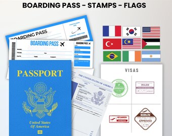 Editable Us Passports for Kids, Printable Passport for Kid for Playing ...