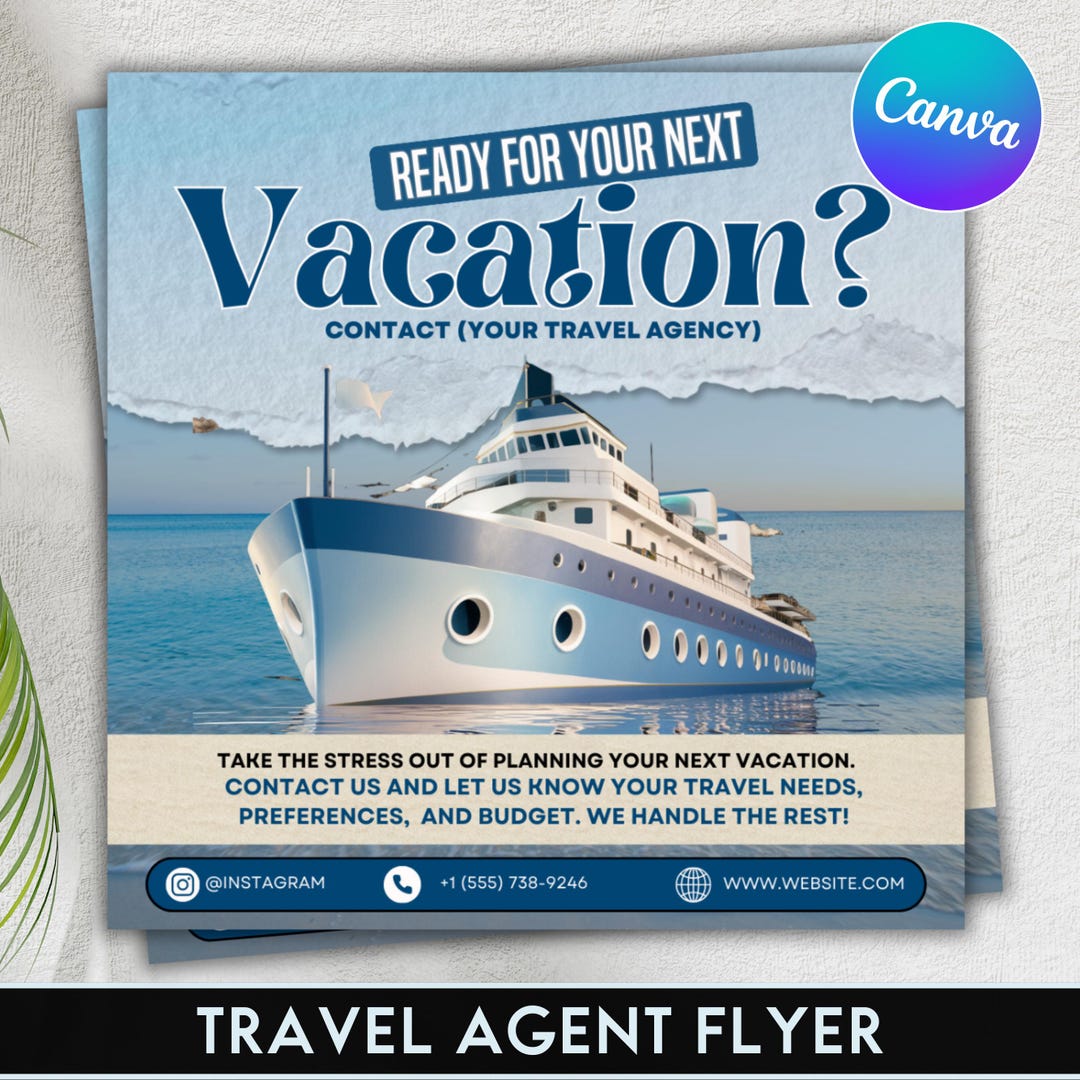 Travel Agent Flyer, DIY E-flyer Template, Travel Flyer, Vacation Flyer ...