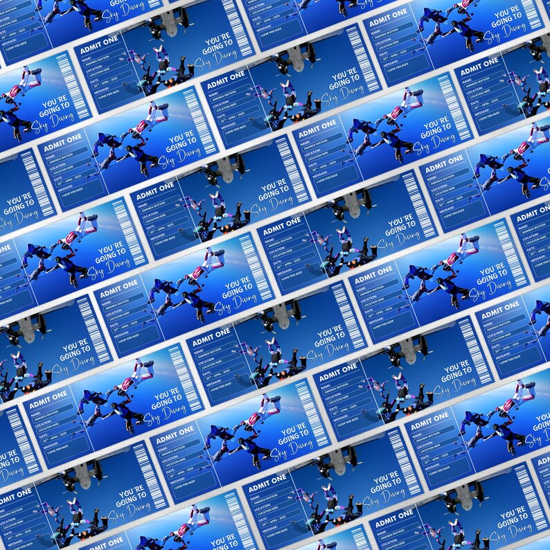 Digital Skydiving Surprise Gift Ticket, Skydiving Surprise Reveal ...