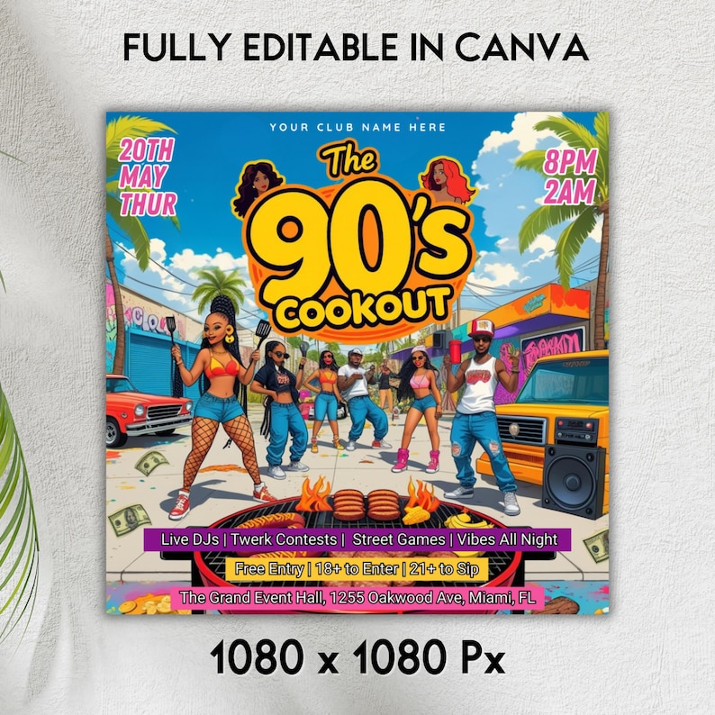 Freaknik Party Flyer, 90's Cookout Flyer, Nightclub Flyer, Pool Mansion ...