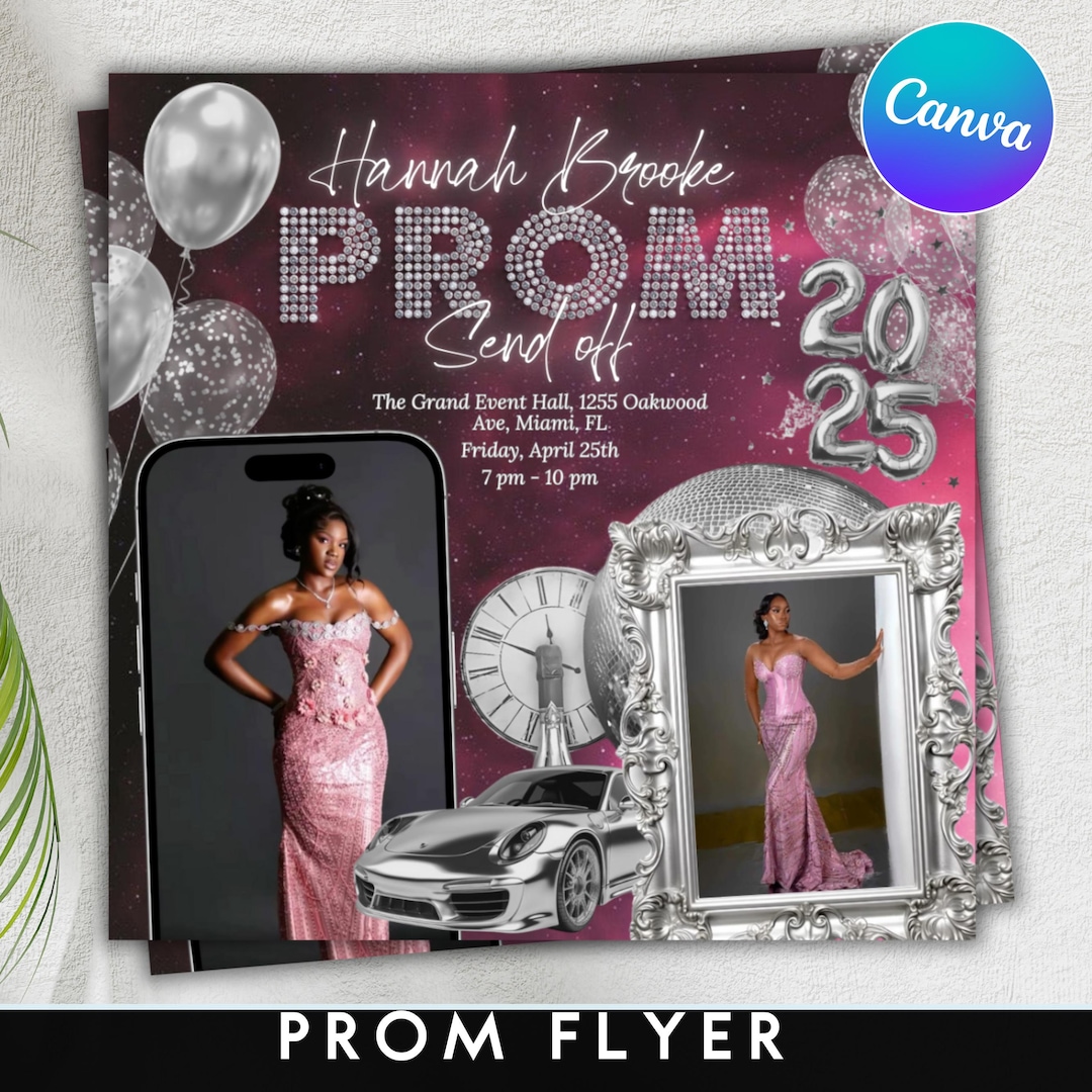 Vote for Prom Queen Flyer, Prom Send off Flyer, Prom Invitation Flyer ...