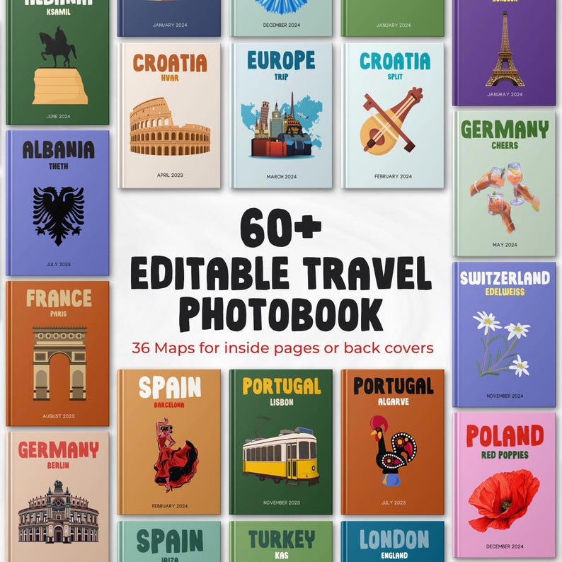 60+ Travel Photo Book Templates, Travel Print Photo Book Covers Fully ...