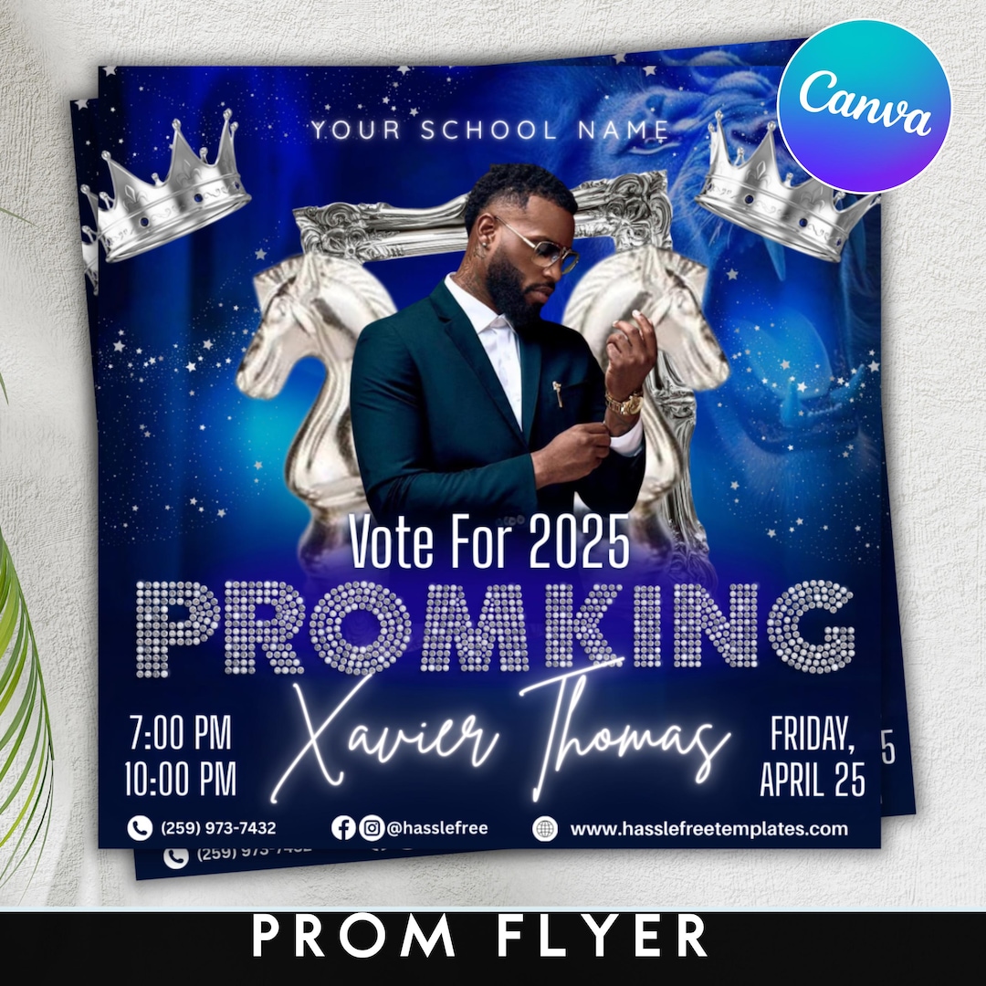 Vote for Prom King Flyer, Prom Send off Flyer, Prom Invitation Flyer ...