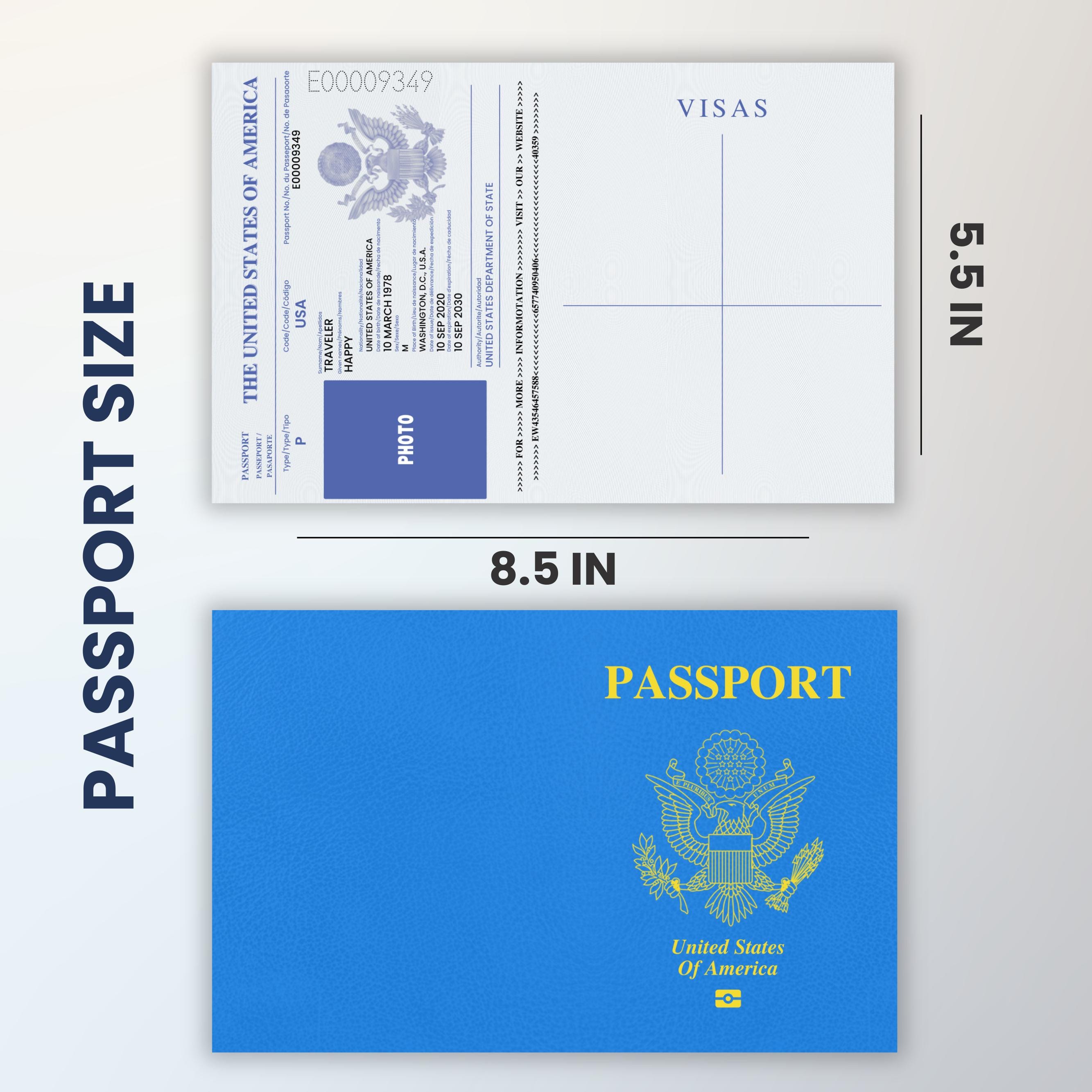 Editable Us Passports for Kids, Printable Passport for Kid for Playing ...