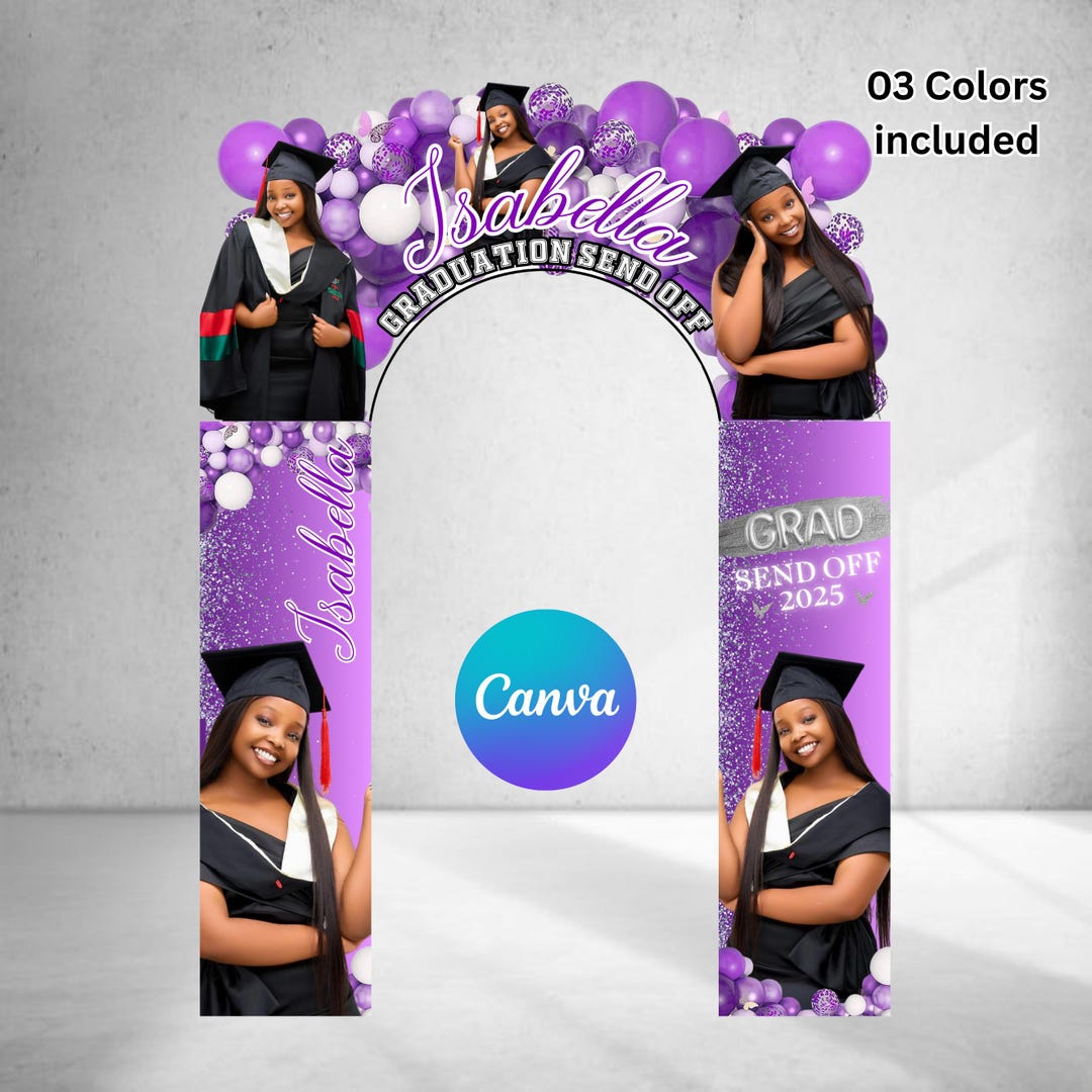 Graduation Entrance Arch Design, Editable Graduation Arch Template ...