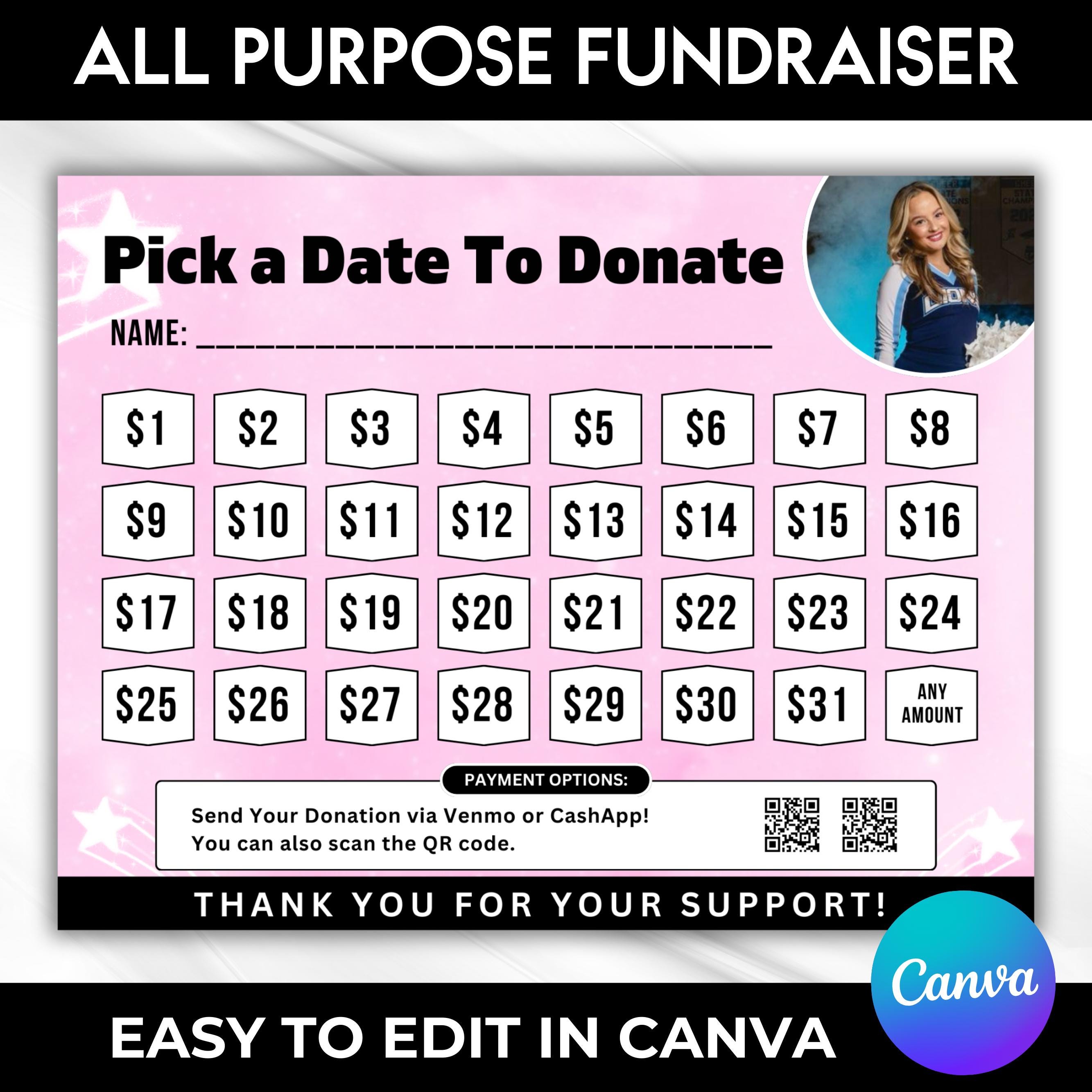 All Purpose Fundraiser Calendar, Pick A Date to Donate Fundraiser ...