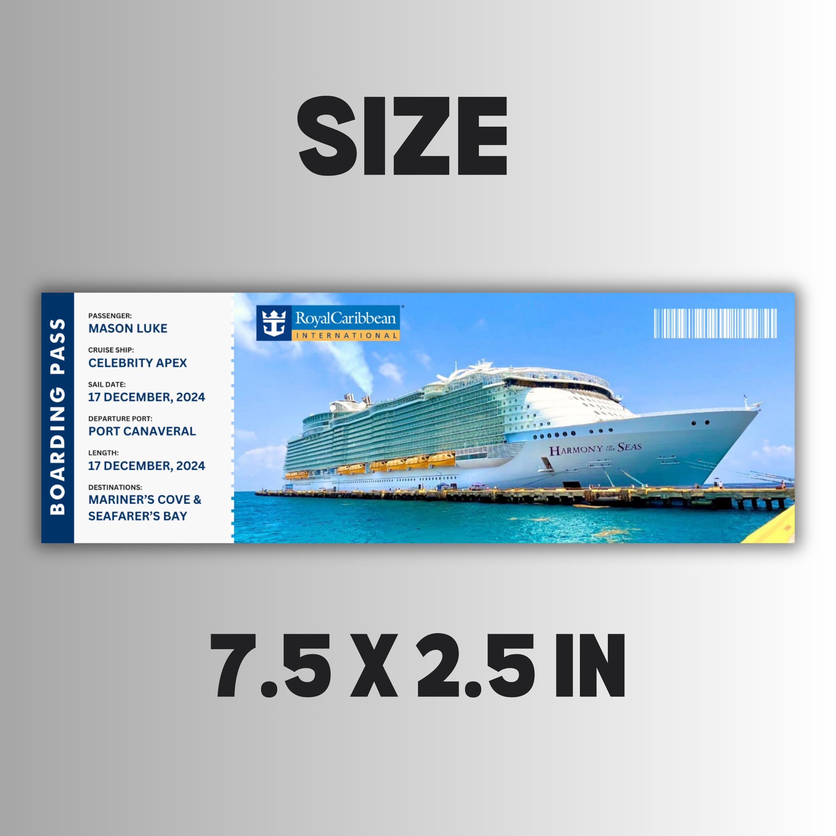 24 Royal Caribbean Cruise Tickets, Editable Cruise Boarding Pass ...