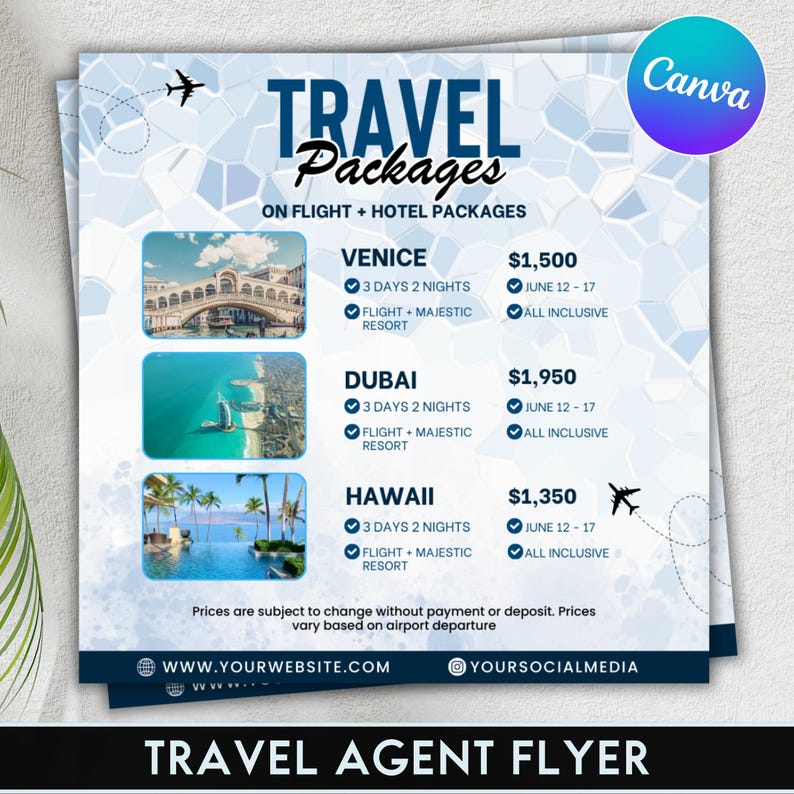 Travel Agent Flyer, DIY E-flyer Template, Travel Flyer, Vacation Flyer ...