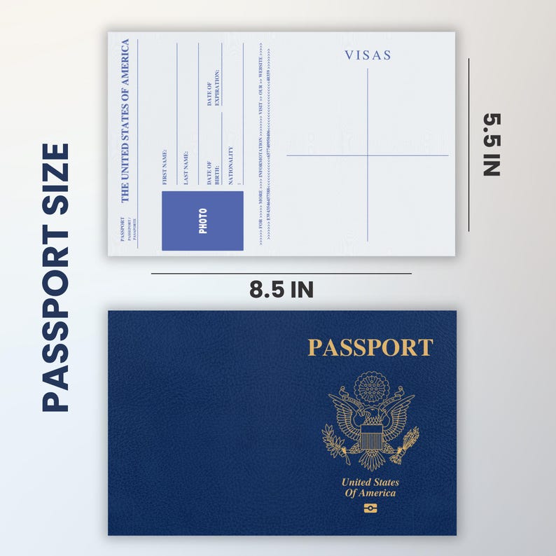 Editable Us Passports for Kids, Printable Passport for Kid for Playing ...