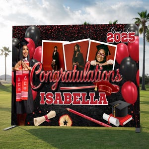 Graduation Backdrop Bundle, 4 Editable Graduate Backdrops, Canva Grad ...