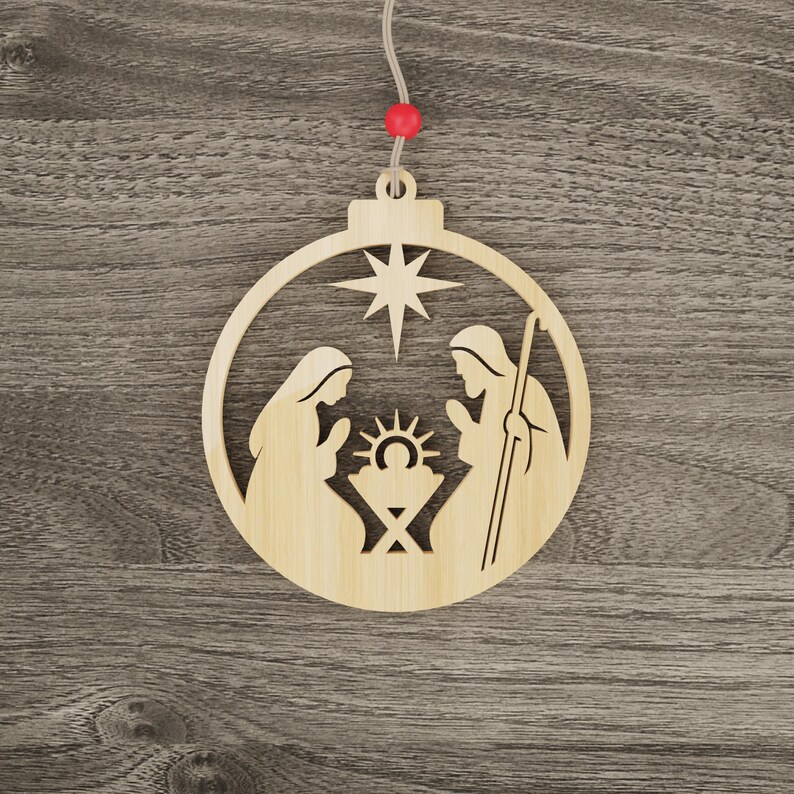 Nativity Ornament Digital Cut File, Laser Cut Christmas Decor (SVG, PDF ...