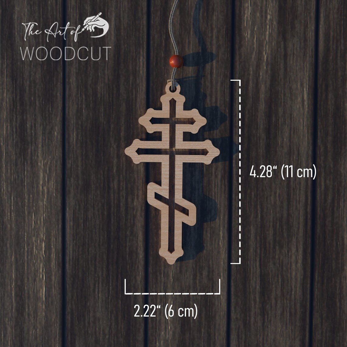 Orthodox Cross Laser Cut File: Christian Car Charm & Ornament (digital ...