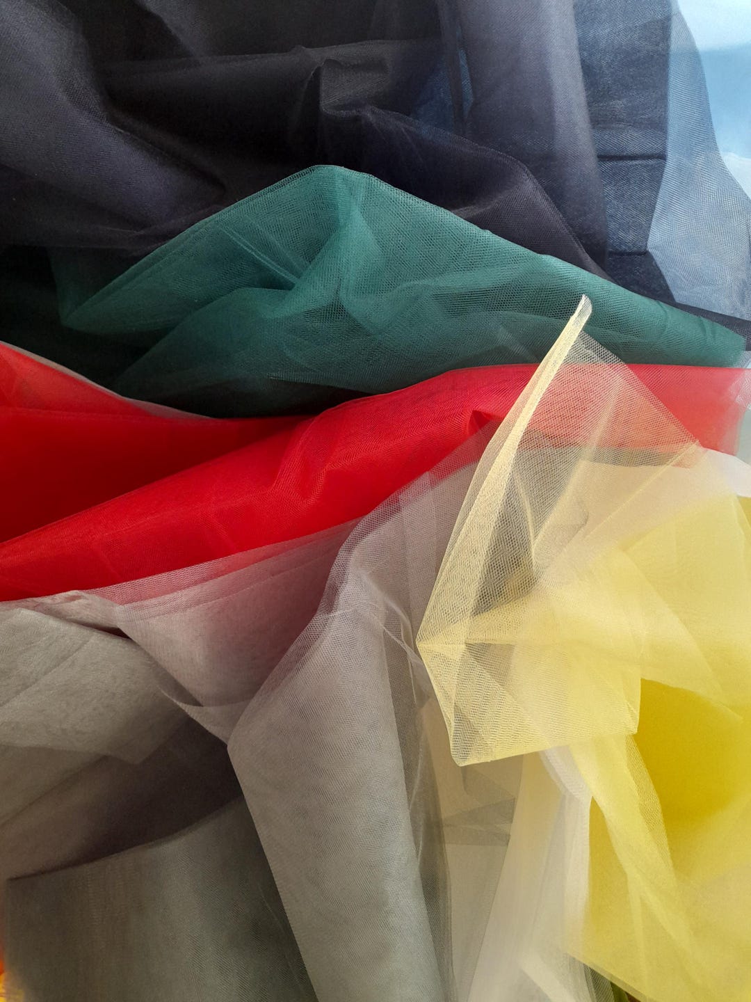 7 Colour Tulle Fabric Wide Netting, Lace for Veils, Birdcage Veils ...