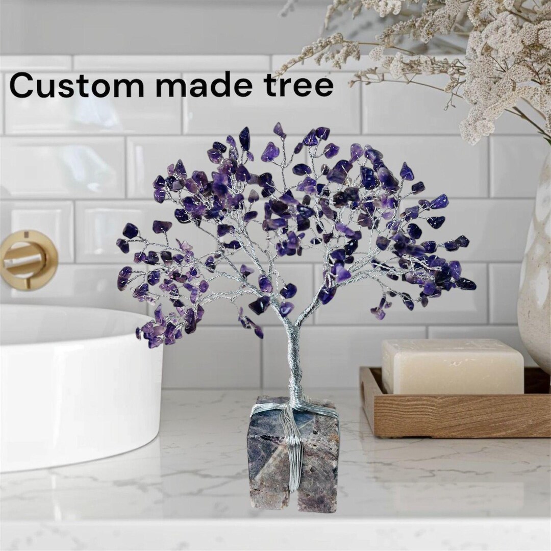 Amethyst Crystal Tree, Healing Silver Wire Bonsai, Handcrafted Gift - Etsy