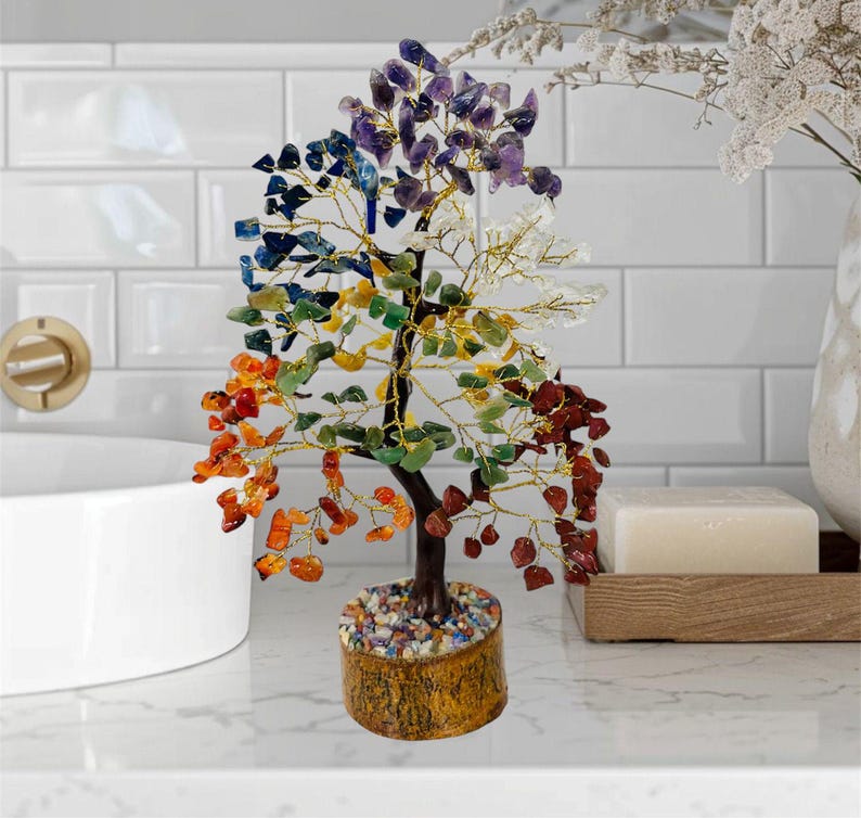 Chakra Crystal Tree, Crystal Tree, Gemstone Tree, Bonsai Tree , Seven ...