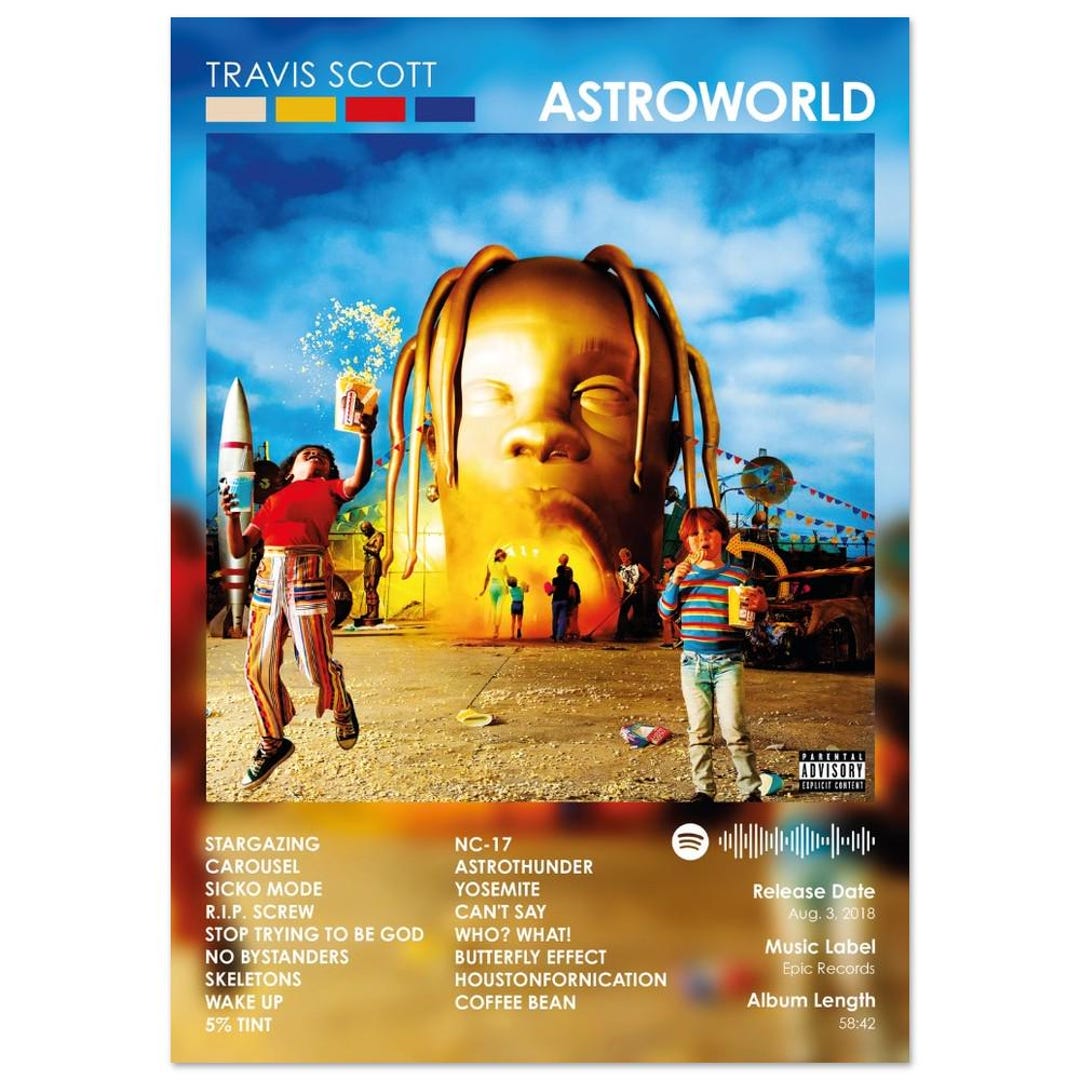 Travis Scott - Astroworld - Unframed - Premium Semi-gloss Paper Poster ...