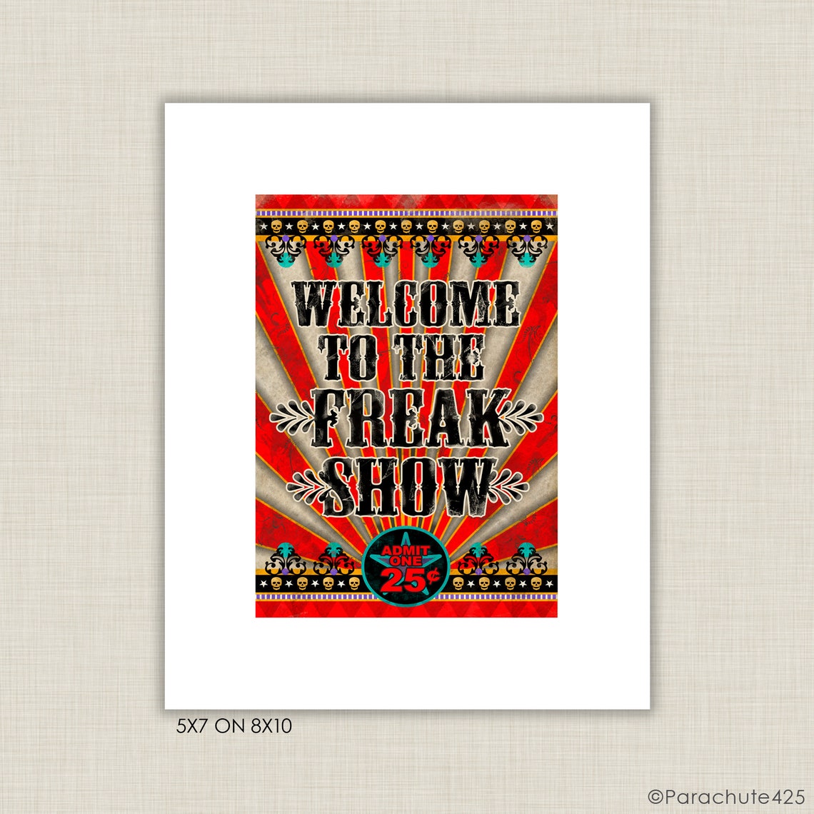 Welcome to the Freak Show Creepy Carnival or Circus Poster - Etsy