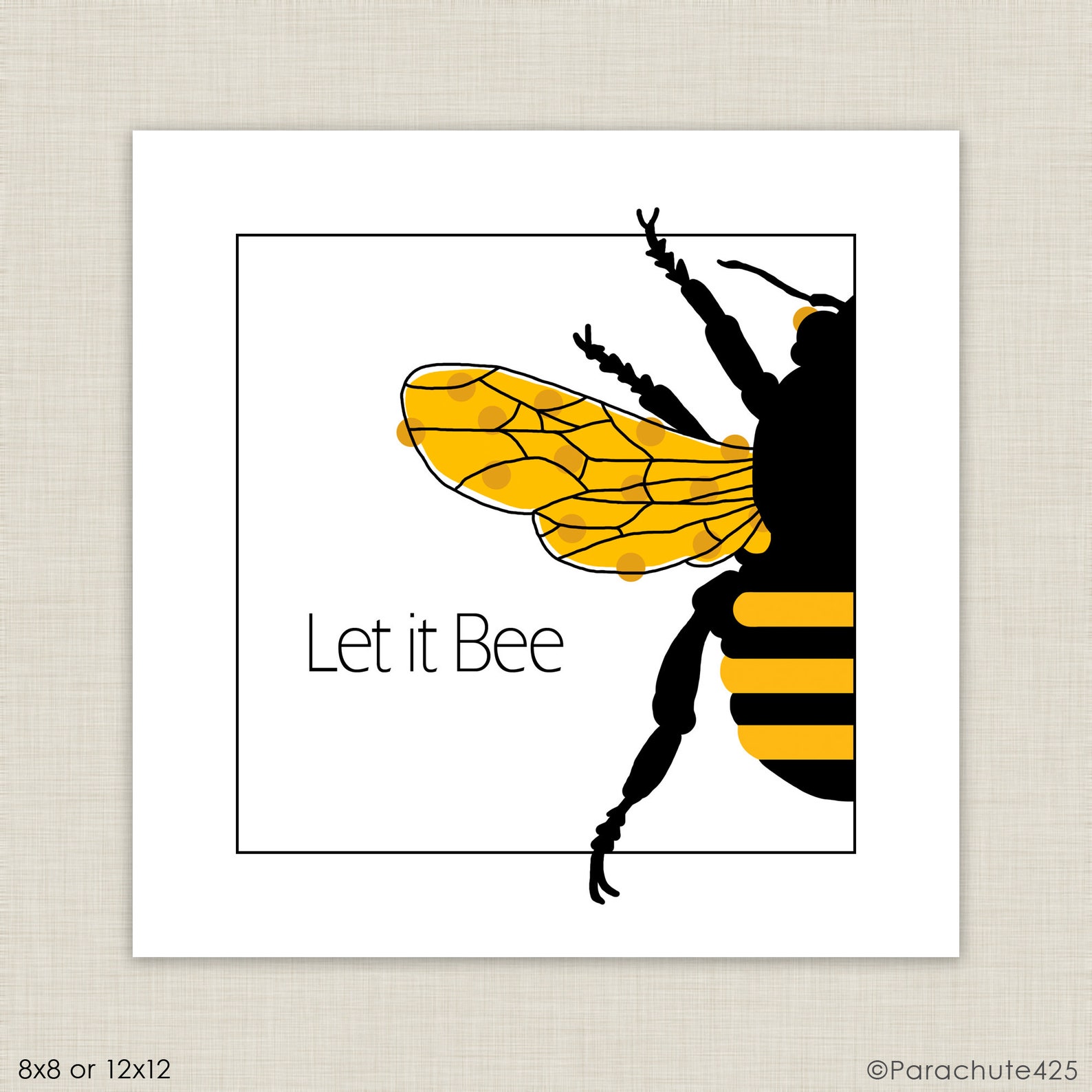 Let It Bee Wall Art Print for Unique Home or Office Decor - Etsy