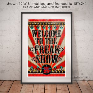 Welcome to the Freak Show, Creepy Carnival or Circus Poster, Dorm Door ...