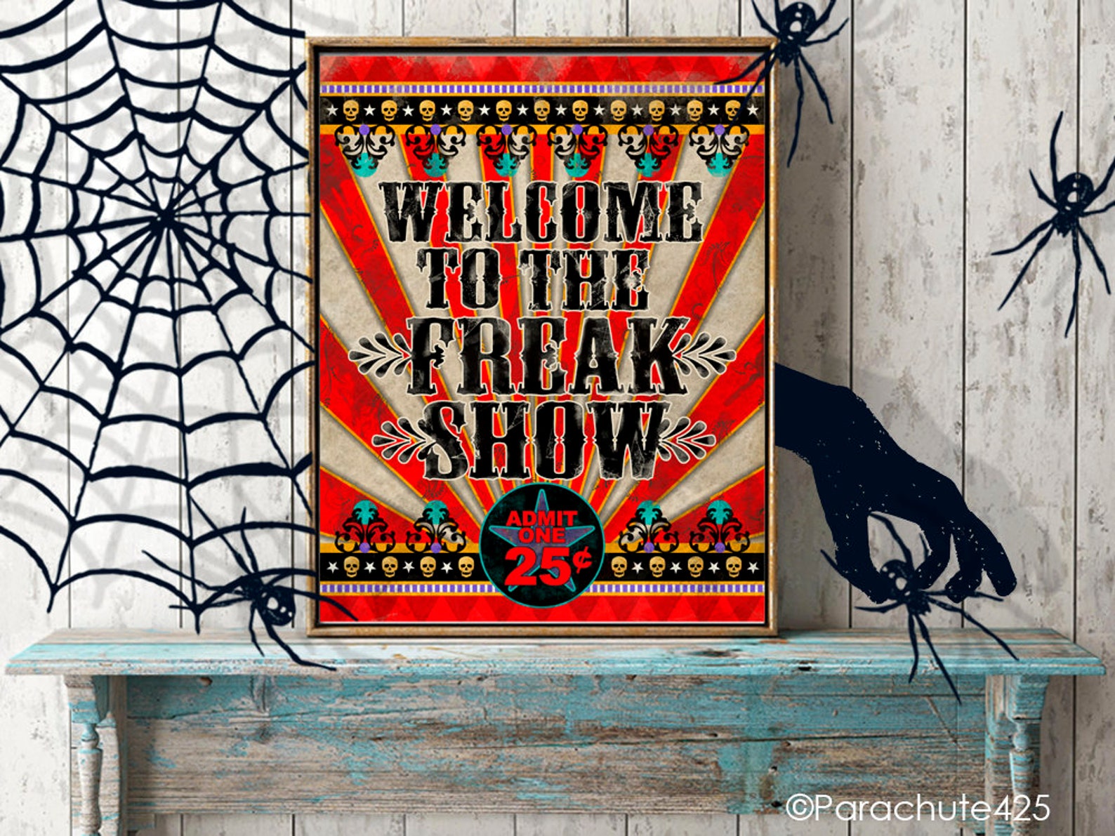 Welcome To The Freak Show creepy carnival or circus poster | Etsy