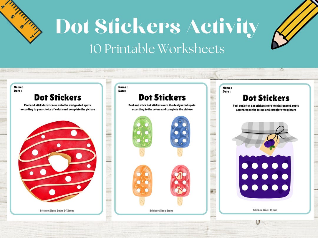 Dot Sticker Activity Sheets for Kids, Fine Motor Skills, Toddler ...