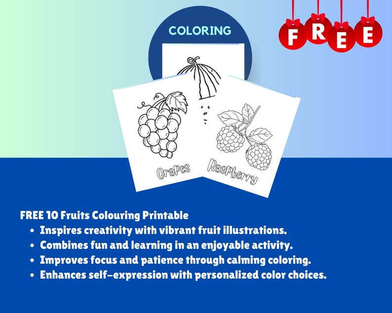 Printable Counting 1-10 Worksheets Fruits Edition + Free Fruit Coloring ...