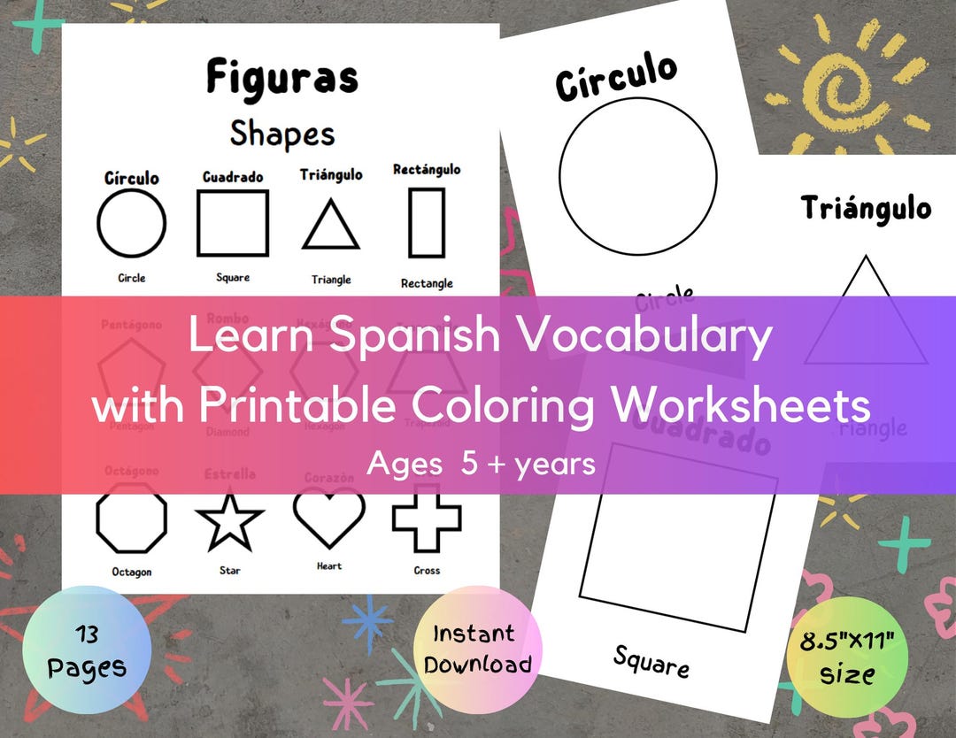 Spanish Shape Worksheets for Kids | Printable Spanish Learning ...