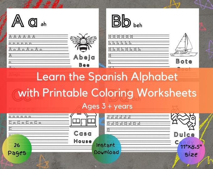 Spanish Letter Tracing Printable Worksheets - Etsy Canada