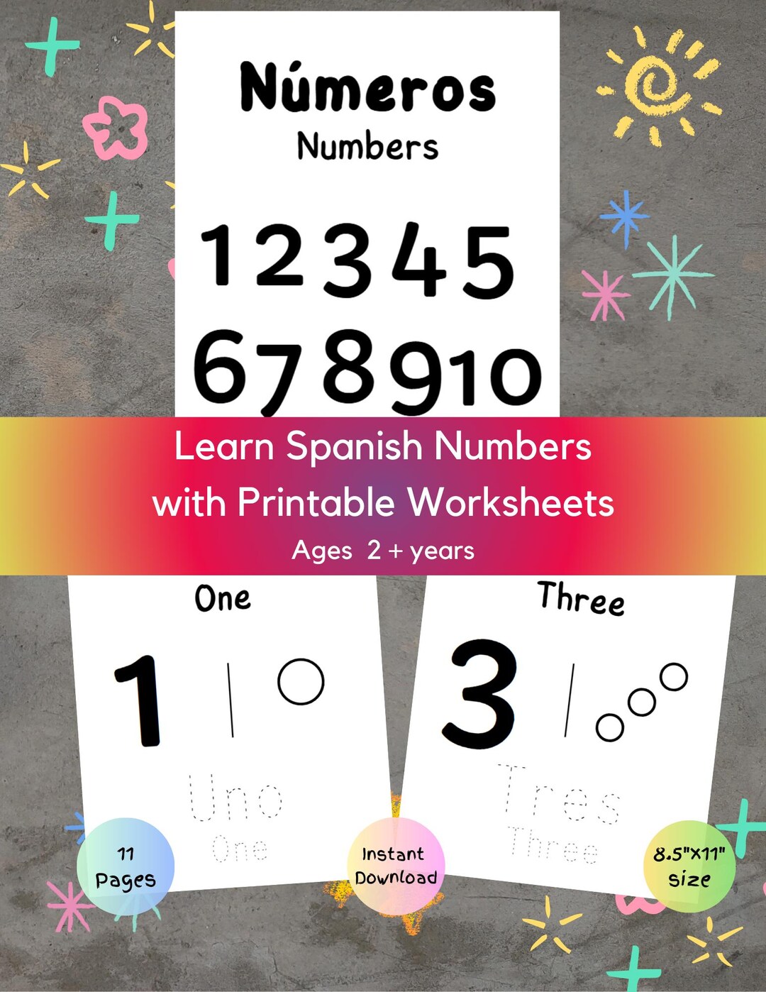 Spanish Numbers Worksheets for Kids | Printable Spanish Learning ...