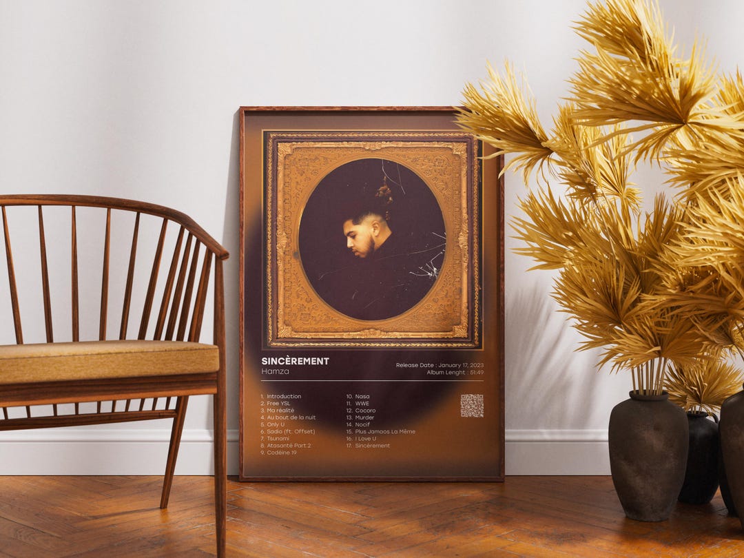 Sincerely HAMZA Poster Rap Poster French Rap Rap Album Poster Digital ...