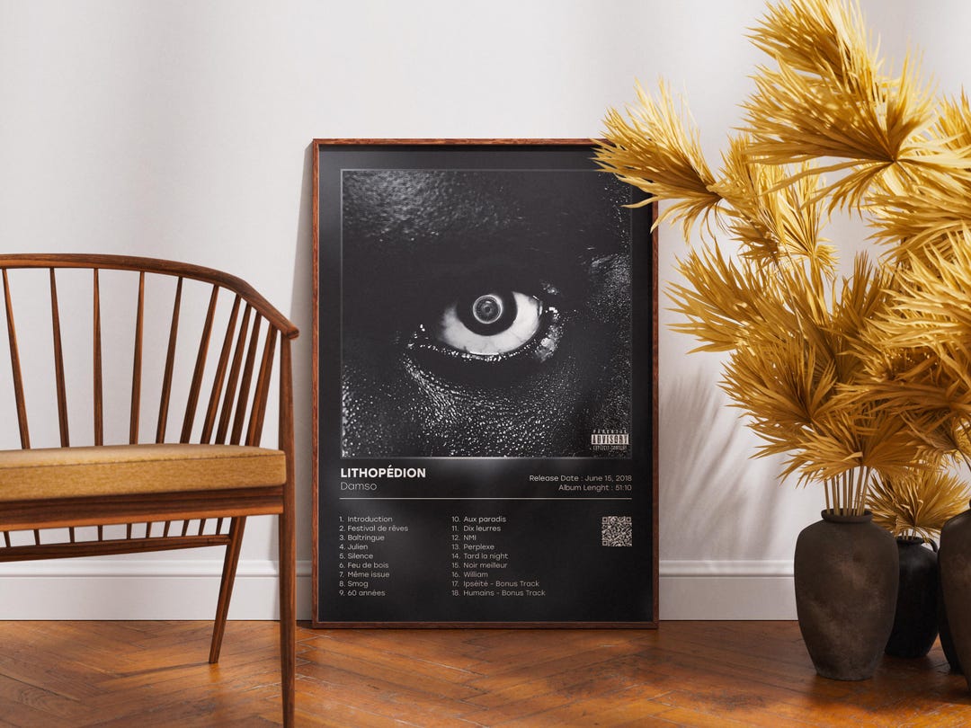 Lithopédion DAMSO Poster Rap Poster French Rap Rap Album Poster Digital ...