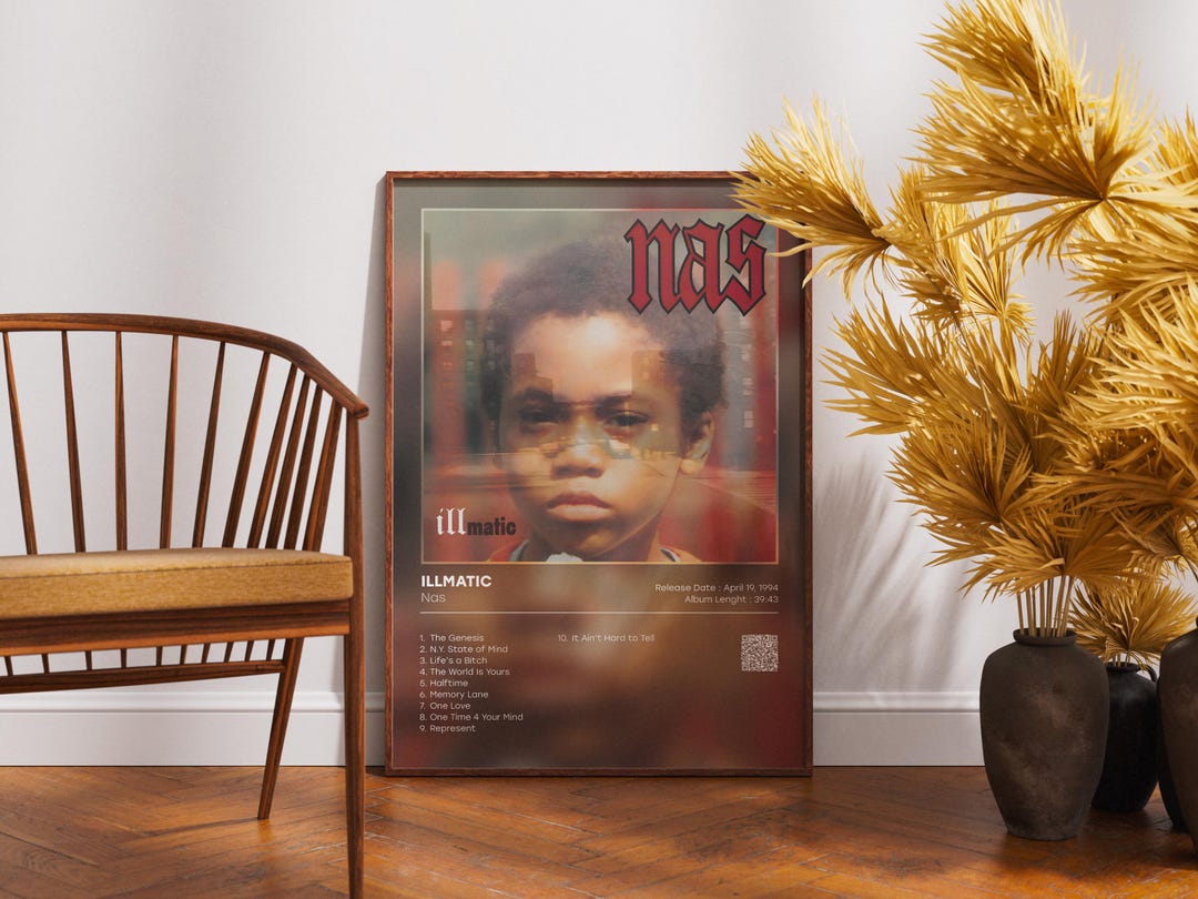 Illmatic NAS Poster | Rap Poster | French Rap | Rap Album Poster ...