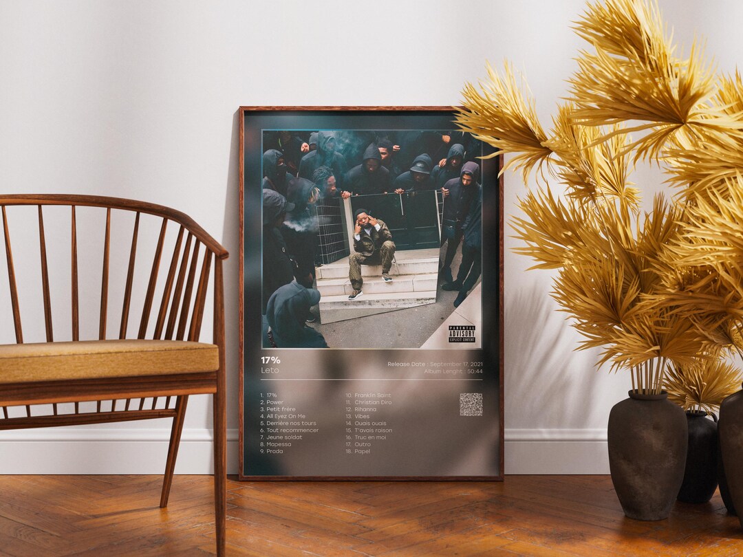 17% LETO Poster | Rap Poster | French Rap | Rap Album Poster | Digital ...