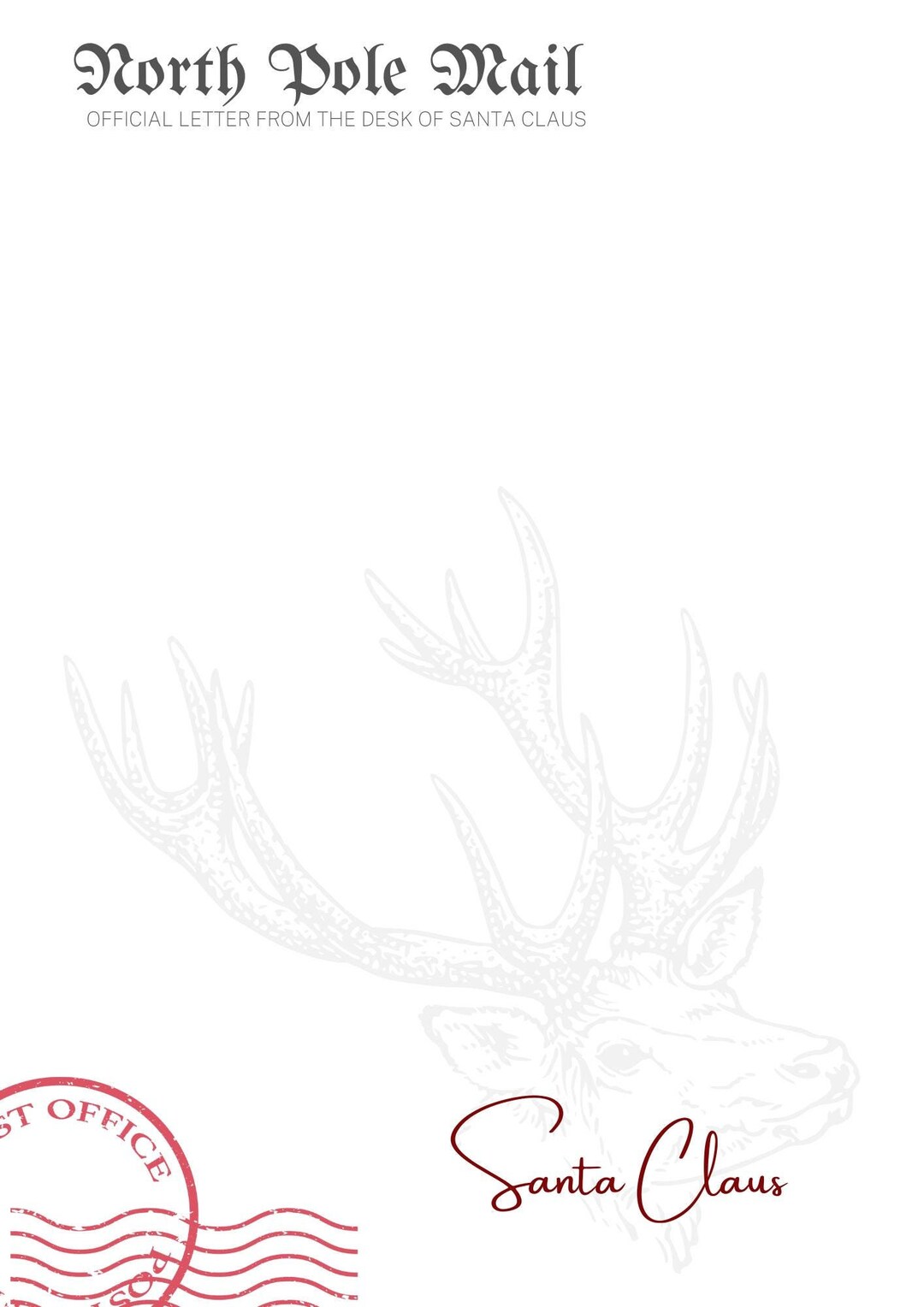 North Pole Official Template - Etsy