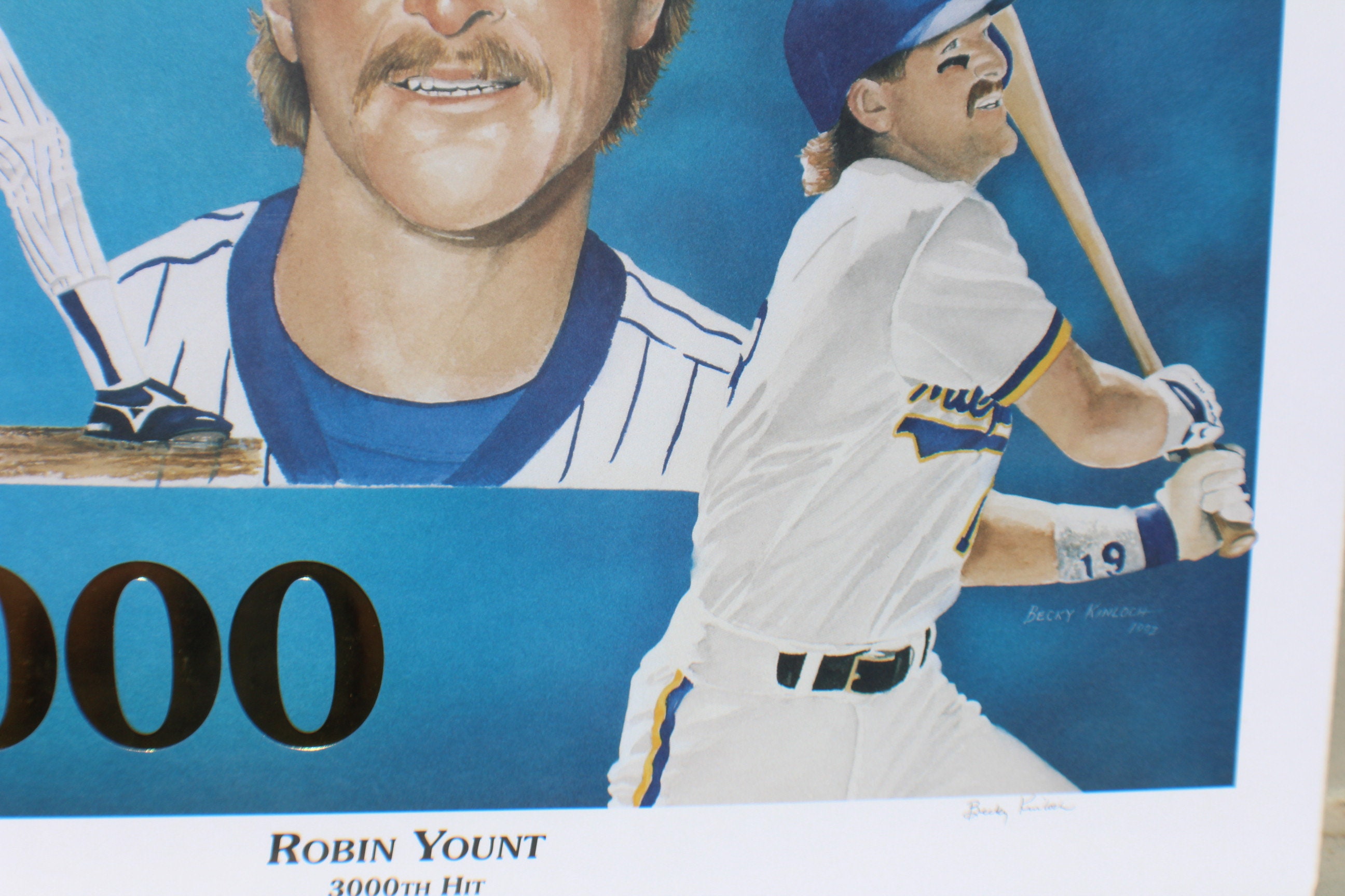 Robin Yount 3000th Hit Artist Signed Print Limited Edition of 500 C ...