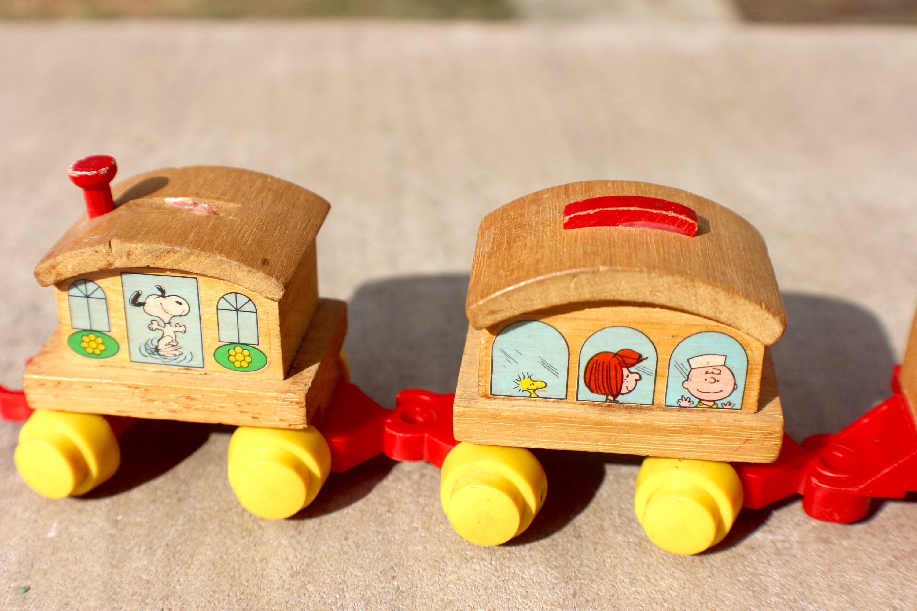 Vintage Aviva Toy Wood Train Peanuts SNOOPYS EXPRESS 1968 Charlie Brown ...