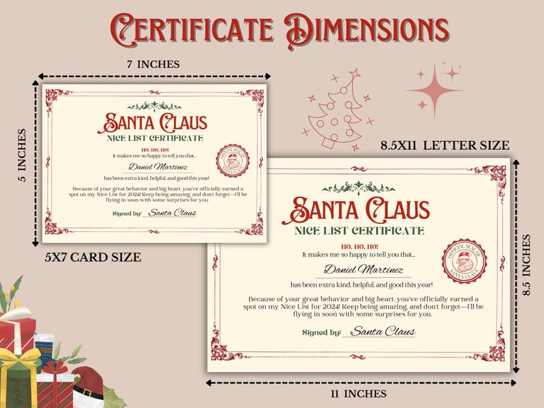 Instant Download Editable Letter From Santa, Nice List Certificate and ...