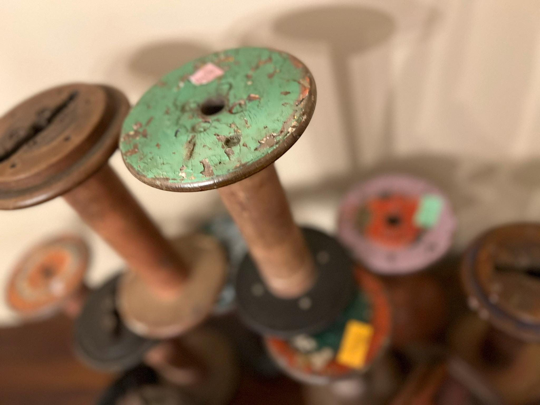 Vintage Industrial Wooden Spindles Bobbins - Etsy